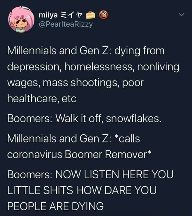 Millennials and Gen Z: dying from depression, homelessness, nonliving ...