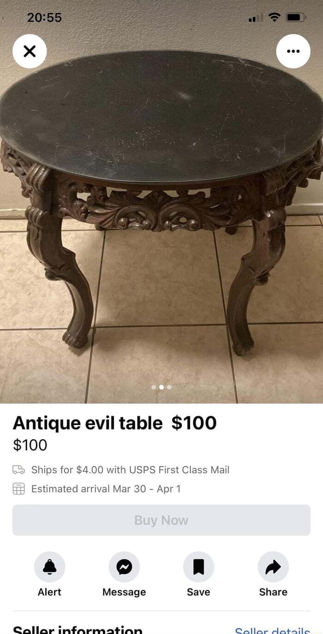 Antique evil table $100 $100 Ships for $4.00 with USPS First Class Mail ...