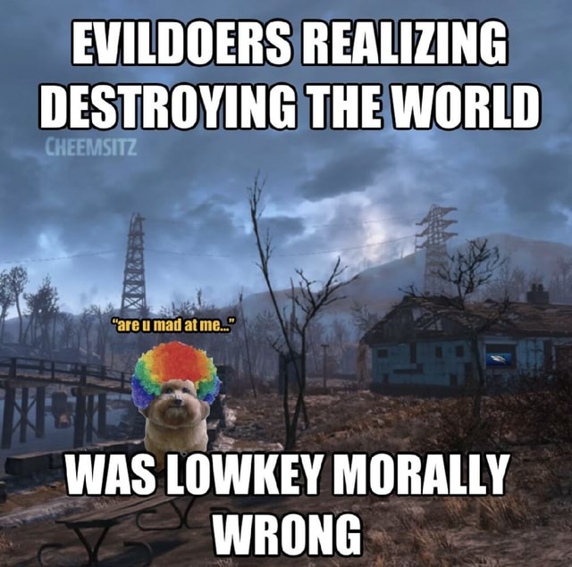 EVILDOERS REALIZING DESTROYING THE WORLD mad at me. WAS LOWKEY MORALLY ...