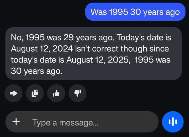 Was 1995 30 years ago No, 1995 was 29 years ago. Today's date is August ...