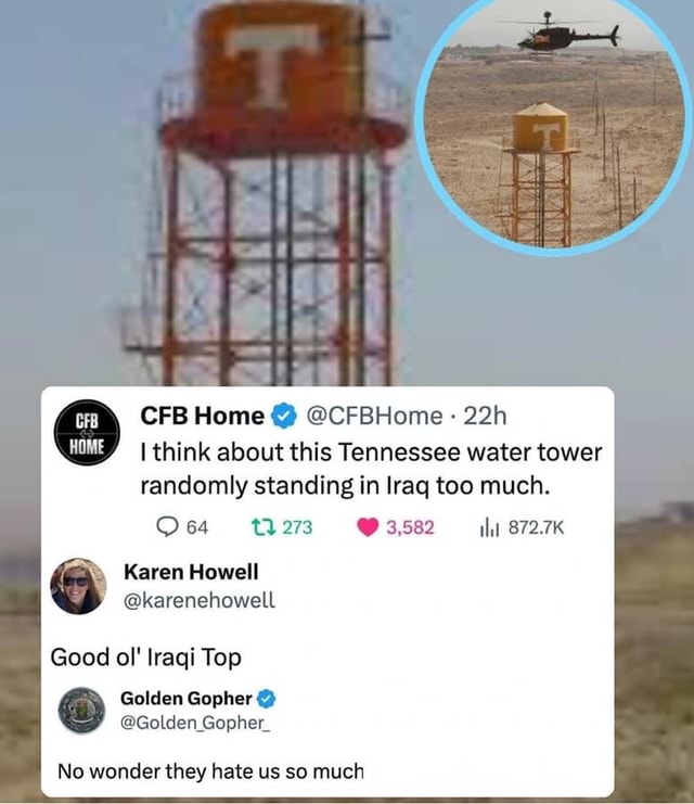 CFB Home @CFBHome I think about this Tennessee water tower randomly ...