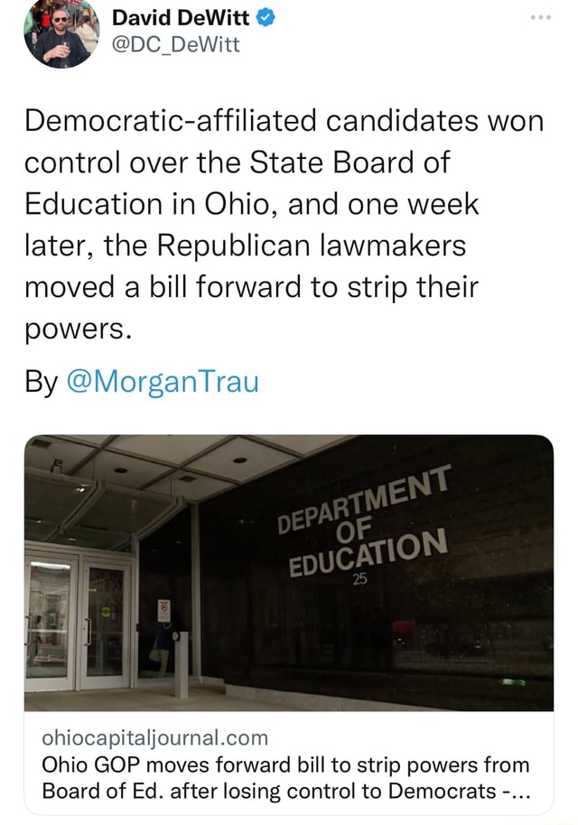 David DeWitt @DC DeWitt Democratic-affiliated candidates won control ...