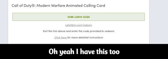 Call of Duty®: Modern Warfare Animated Calling Card Visit the link ...