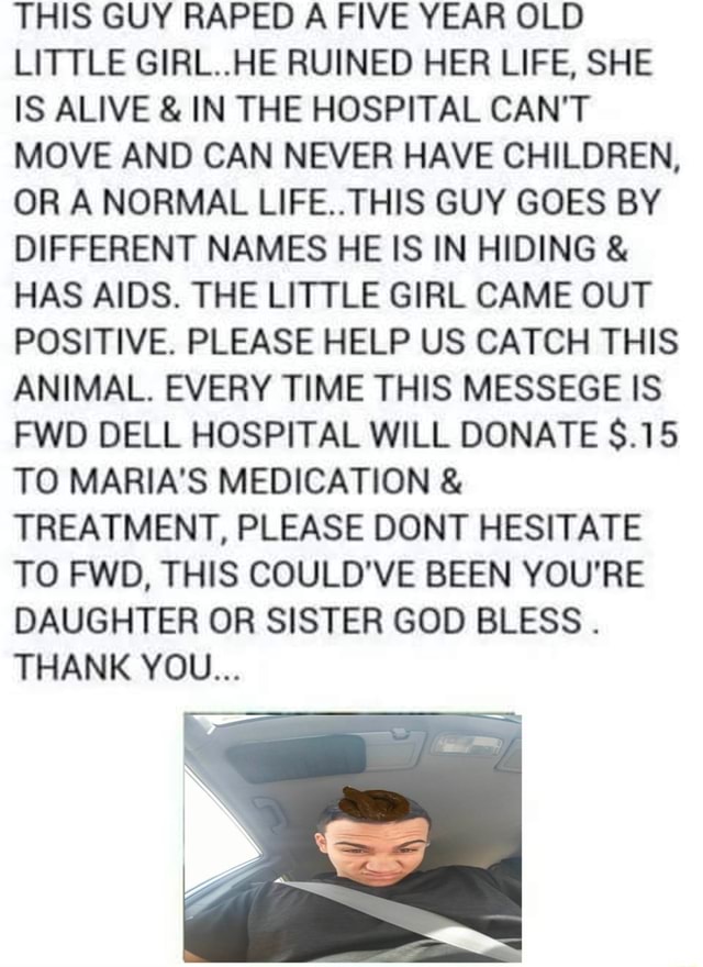 THIS GUY RAPED A FIVE YEAR OLD LITTLE GIRL..HE RUINED HER LIFE, SHE IS ...