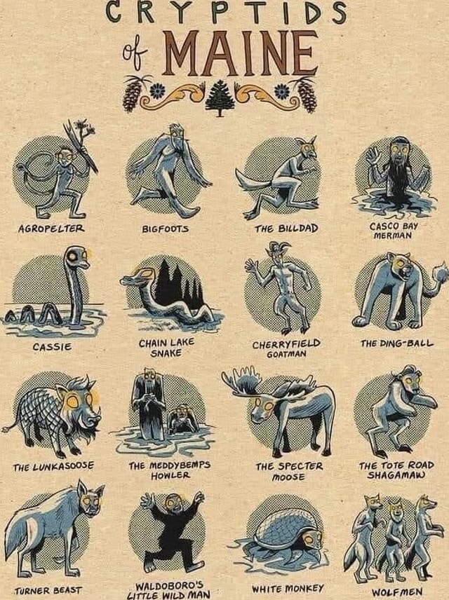 CRY PTIDS AGROPELTER. BIGFOOTS THE BULLDAD CASCO BAY MERMAN CHAIN LAKE ...