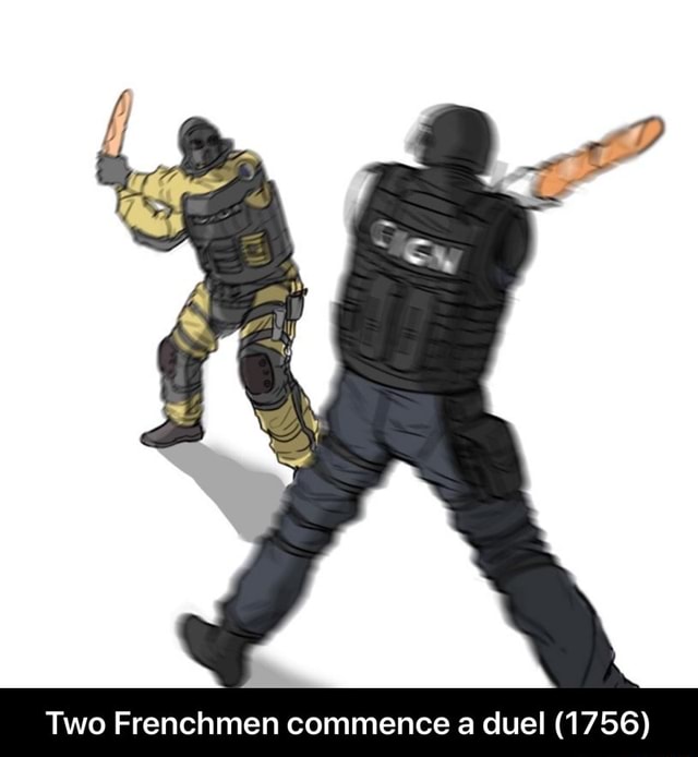 Two Frenchmen commence a duel (1756) - Two Frenchmen commence a duel ...