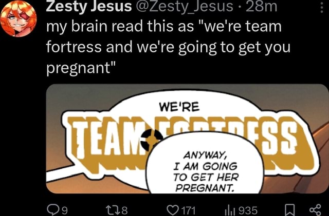 Mm Zesty Jesus @Zesty Jesus - my brain read this as "we're team ...