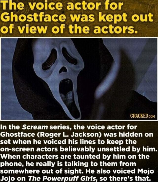 The voice actor for Ghostface was kept out of view of the actors ...