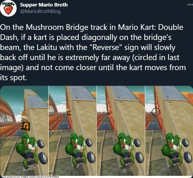 Supper Mario Broth On the Mushroom Bridge track in Mario Kart: Double ...