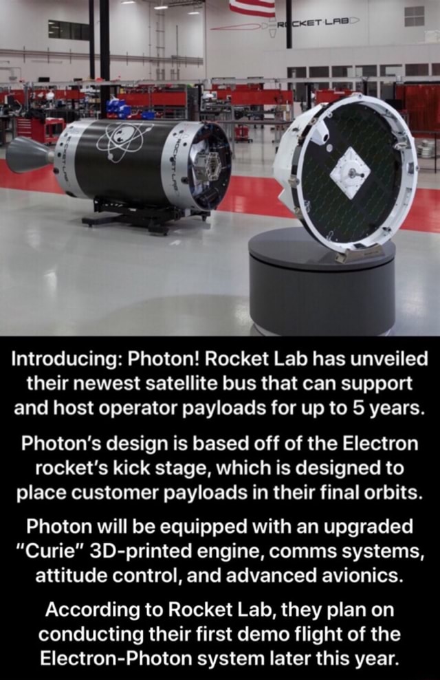 Introducing: Photon! Rocket Lab has unveiled their newest satellite bus ...