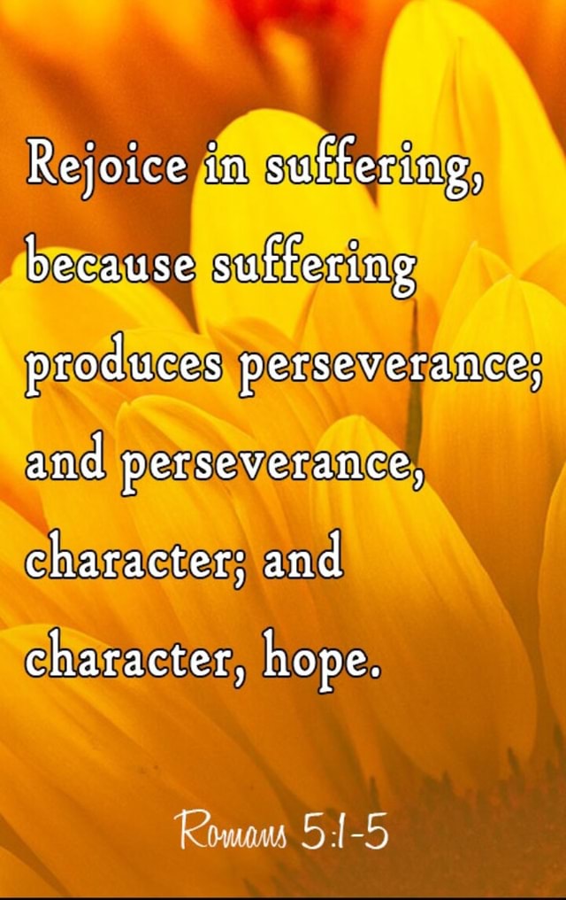 Rejoice in suffering, because suffering produces perseverance; and ...