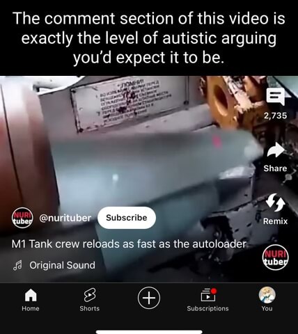 The comment section of this video is exactly the level of autistic ...