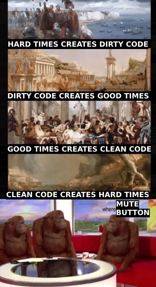 HARD TIMES CREATES DIRTY CODE DIRTY CODE CREATES GOOD TIMES GOOD TIMES ...