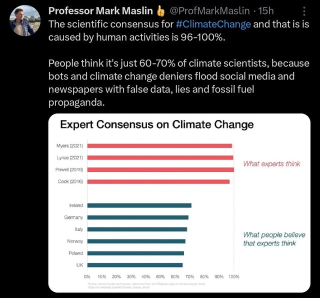 Professor Mark Maslin @ProfMarkh are The scientific consensus for # ...