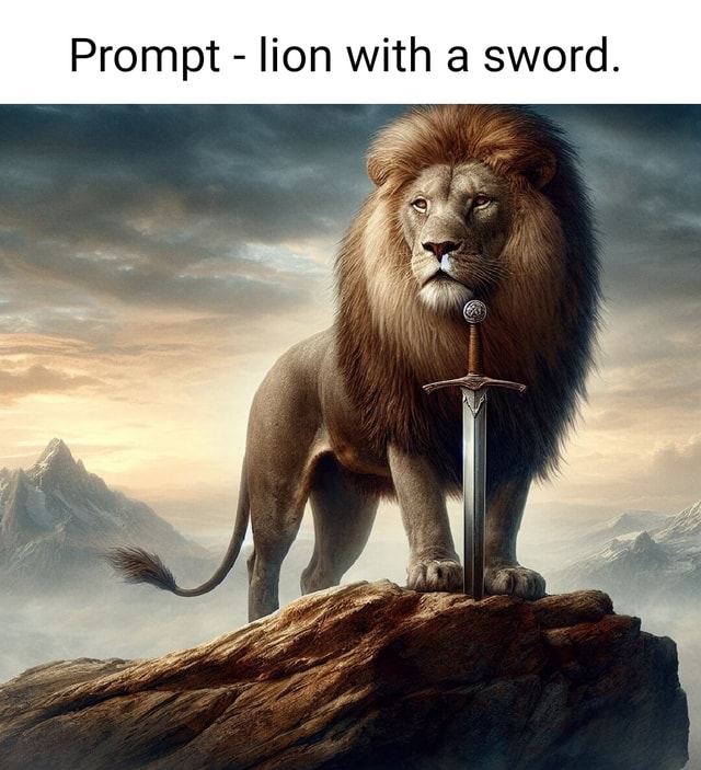 Prompt - lion with a sword. - iFunny