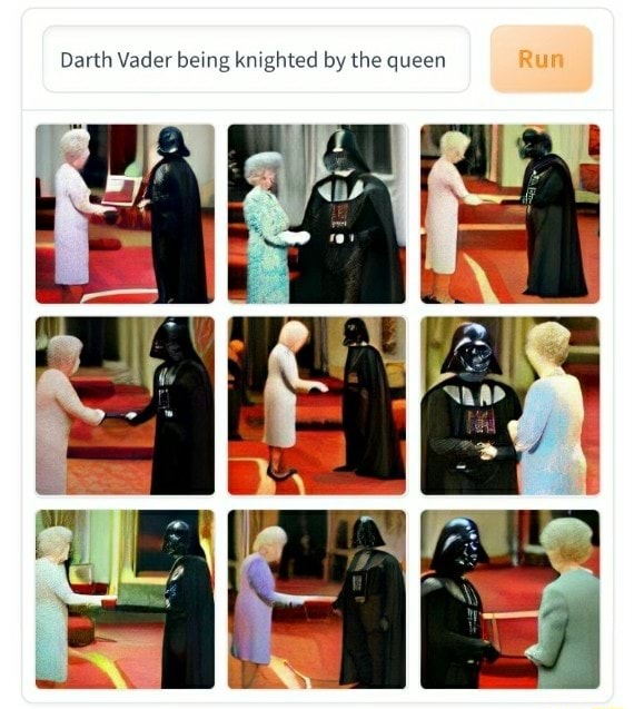 Darth Vader being knighted by the queen - iFunny