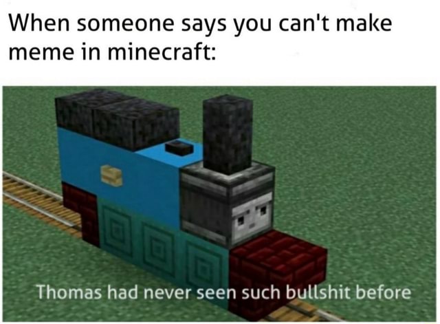 When someone says you can't make meme in minecraft: Thomas had never ...
