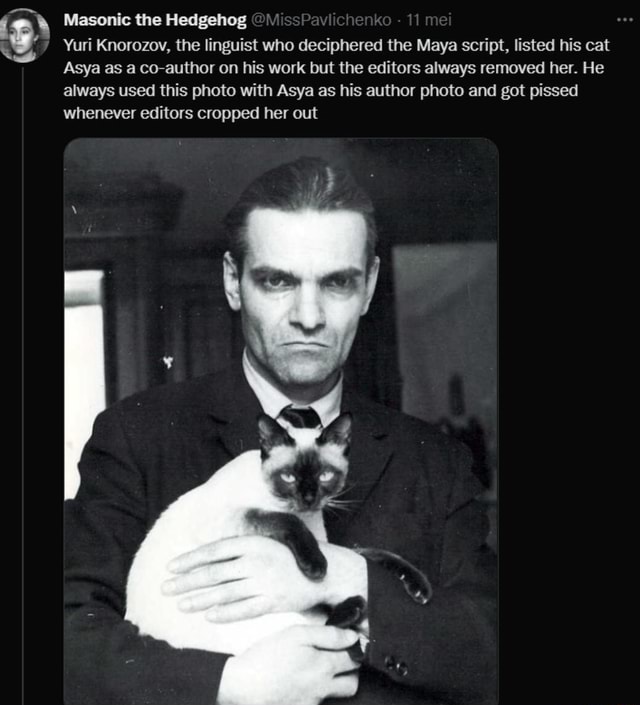 Masonic the Hedgehog Yuri Knorozov, the linguist who deciphered the ...