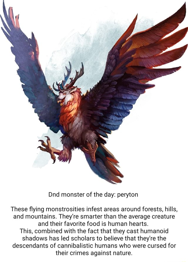 Dad monster of the day: peryton These flying monstrosities infest areas ...