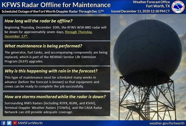 Weather Forecast Office KFWS Radar Offline for Maintenance 'We Fort ...