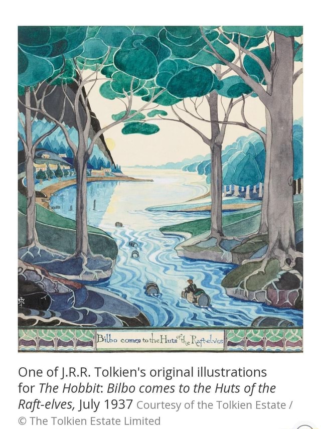 Tolkien paintings - Bilbo comes to One of J.R.R. Tolkien's original ...