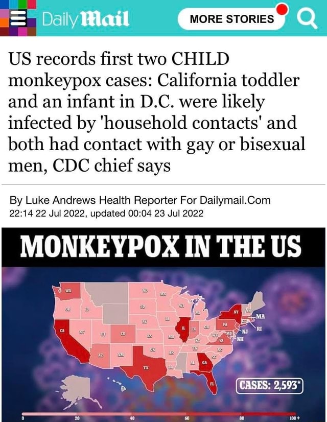 MORE STORIES US records first two CHILD monkeypox cases: California ...