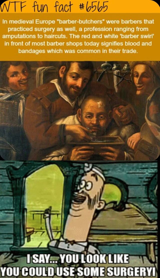 TE fun fact In medieval Europe "barber-butchers" were barbers that ...