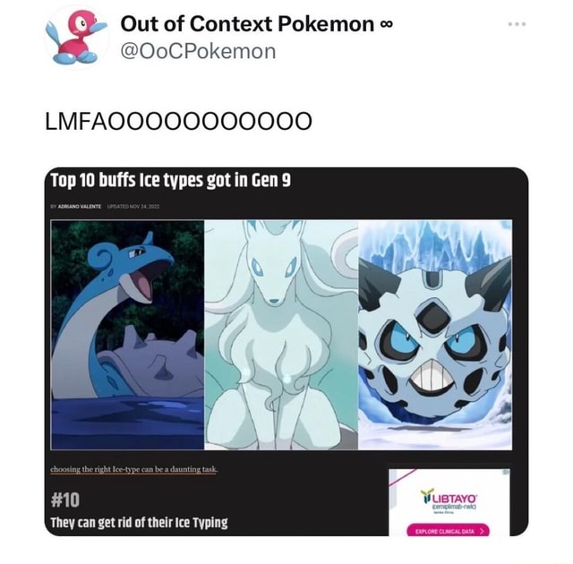 Out of Context Pokemon @0o0CPokemon LMFAQOQOOOOOO0000 Top 10 buffs Ice ...
