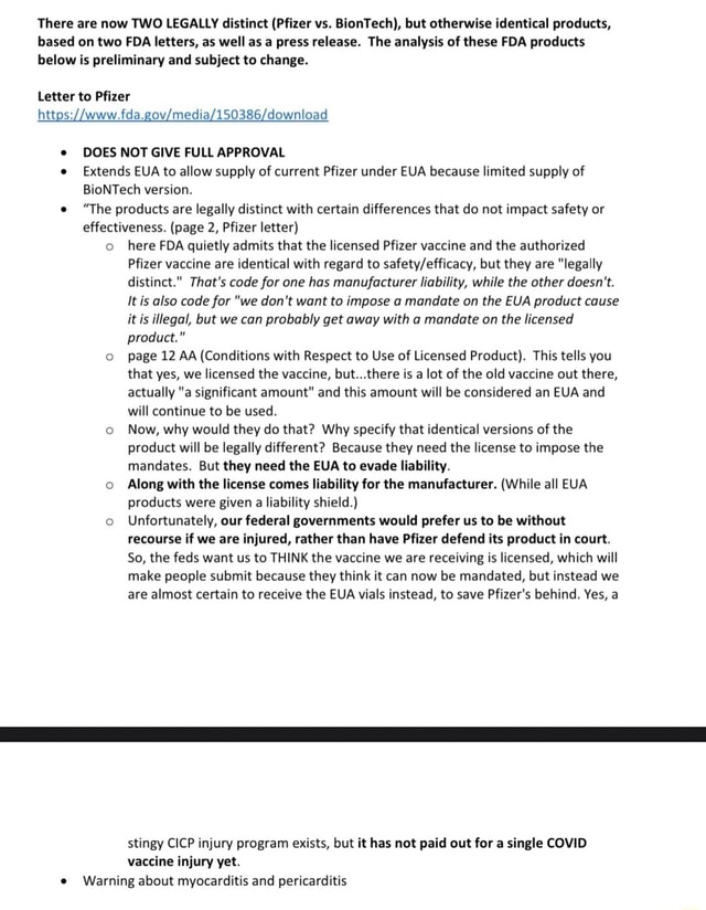 There are now TWO LEGALLY distinct (Pfizer vs. BionTech), but otherwise ...