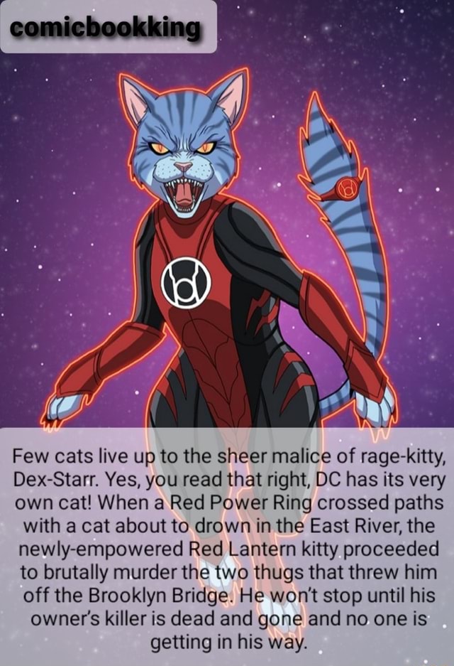 Comichook ding Few cats live up to the sheer malice of rage-kitty, Dex ...