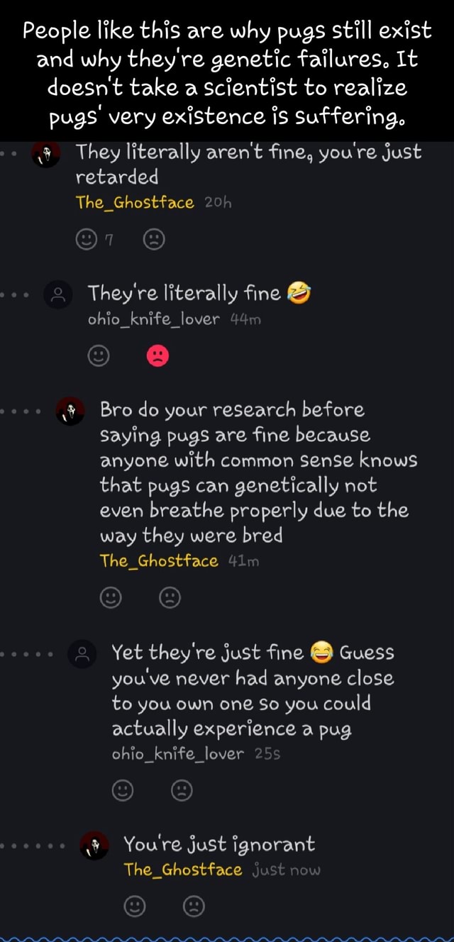 People like this are why pugs still exist and why they re genetic ...