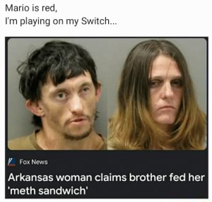 Mario is red, I'm playing on my Switch... V Fox News Arkansas woman ...