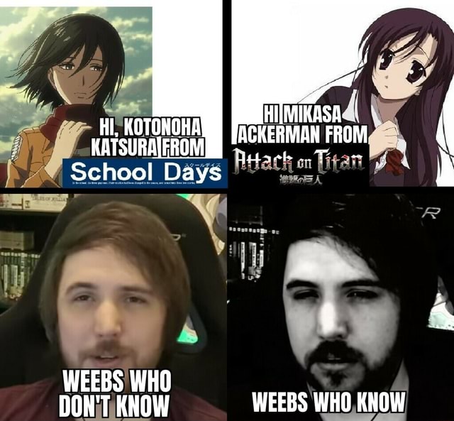 School Days WEEBS WHO WEEBS WHO. KNOW - iFunny