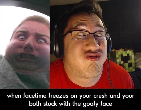 When facetime freezes on your crush and your both stuck with the goofy ...