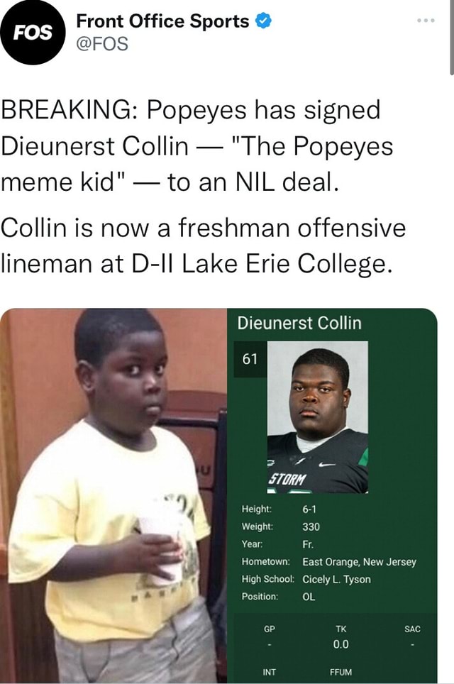 BREAKING: Popeyes has signed Dieunerst Collin - "The Popeyes meme kid ...