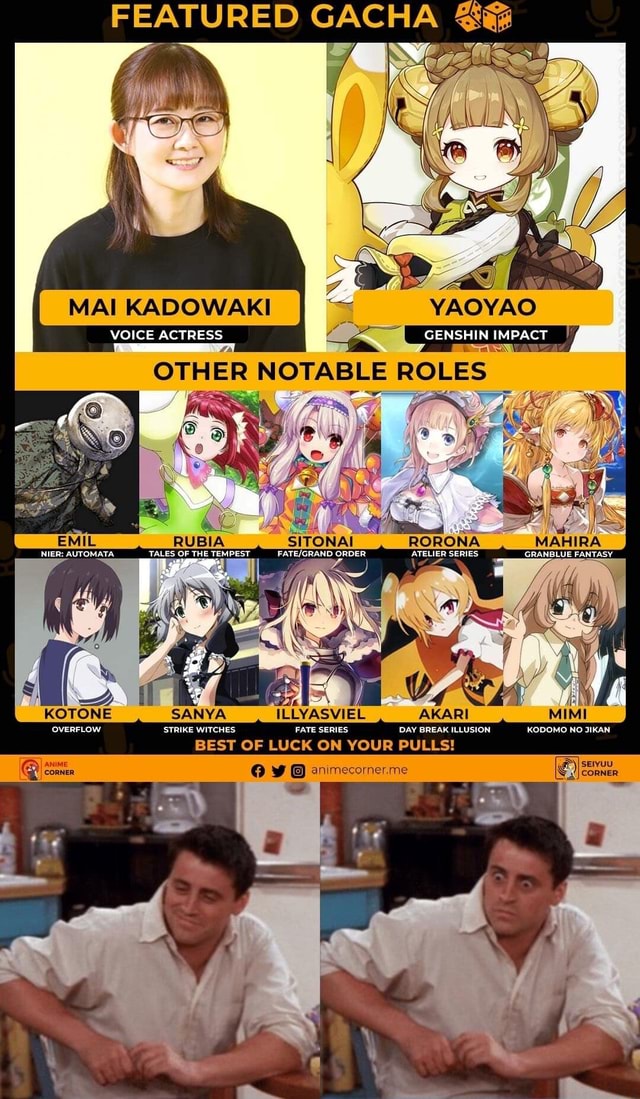 RED HA MAI KADOWAKI YAOYAO VOICE ACTRESS GENSHIN IMPACT NOTABLE ROLES ...