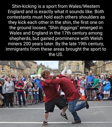 Shin-kicking is a sport from England and is exactly what it sounds like ...