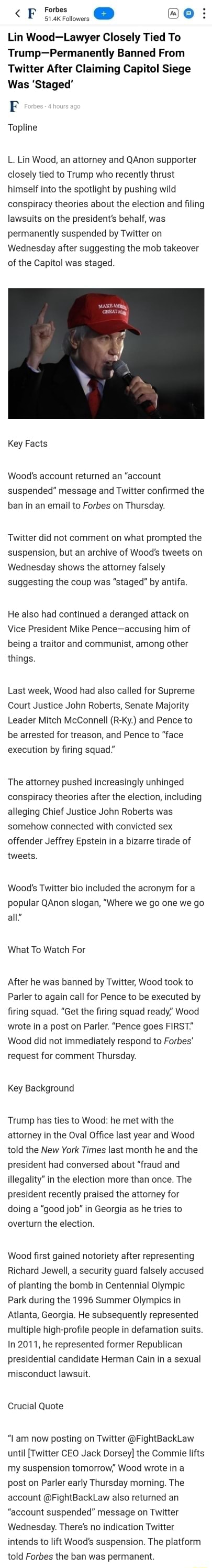 Forbes F iicrotonecs SD BO: Lin Wood-Lawyer Closely Tied To Trump ...