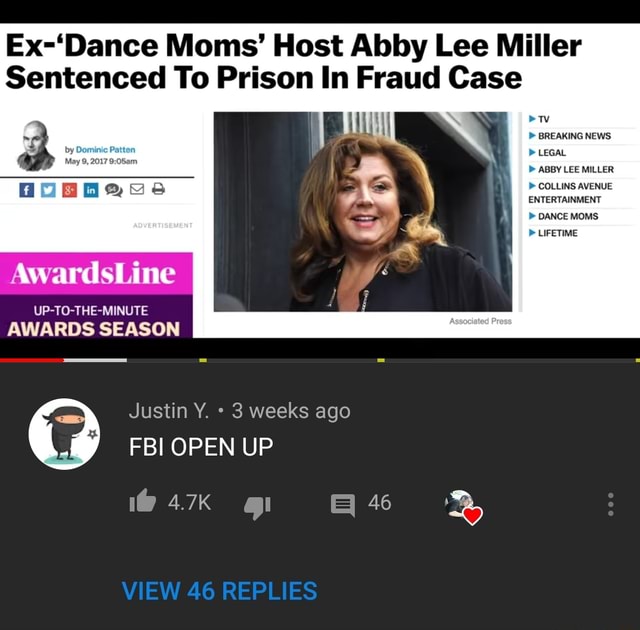 Ex ‘dance Moms Host Abby Lee Miller Sentenced To Prison In Fraud Case