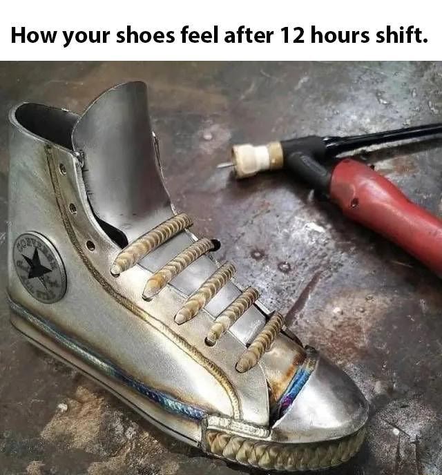 How your shoes feel after 12 hours shift. - iFunny