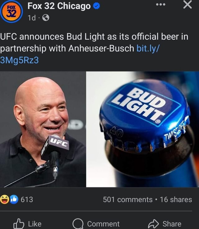 Fox 32 Chicago UFC announces Bud Light as its official beer in ...