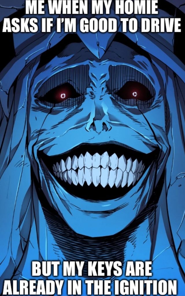 ME WHEN MY HOMIE ASKS IF FM GOOD TO DRIVE BUT MY KEYS ARE ALREADY IN ...