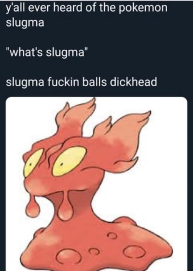 Y'all ever heard of the pokemon slugma "what's slugma" slugma fuckin ...