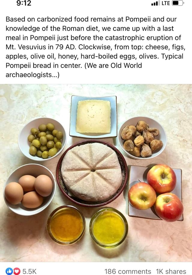 Al LTE@ Based on carbonized food remains at Pompeii and our knowledge ...