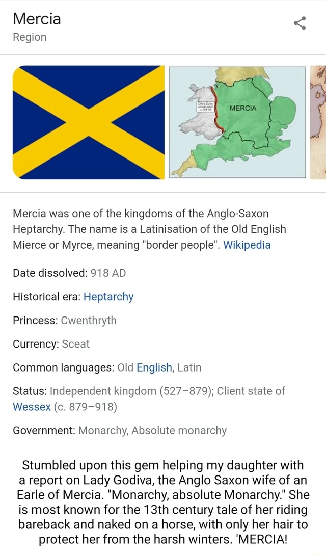 Mercia Region Mercia was one of the kingdoms of the Anglo-Saxon ...