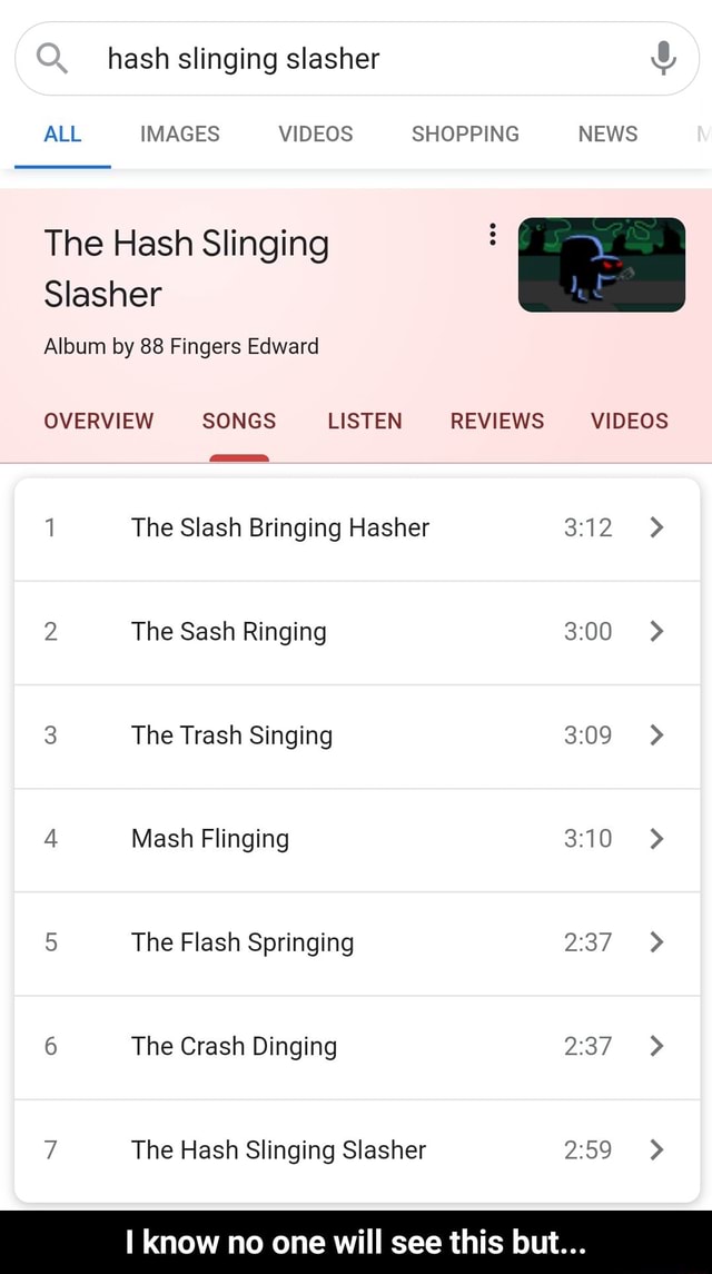 Hash slinging slasher ALL IMAGES VIDEOS SHOPPING NEWS The Hash Slinging ...