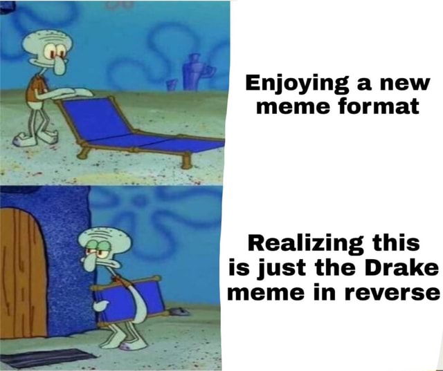 Enjoying a new meme format Realizing this is just the Drake meme in ...