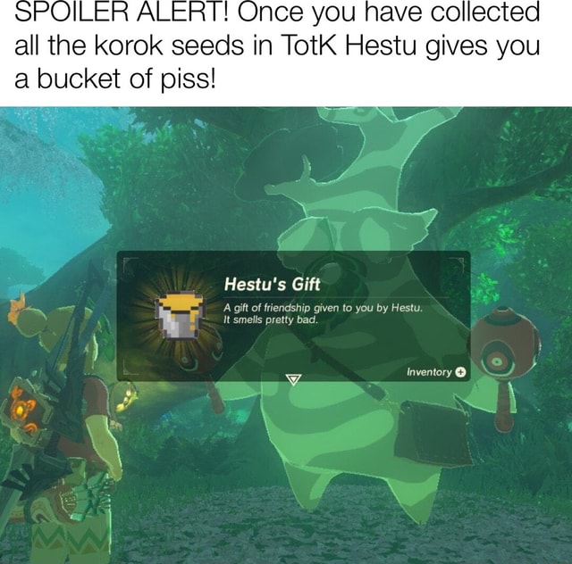 SPOILER ALERT! Once you have collected all the korok seeds in TotK ...