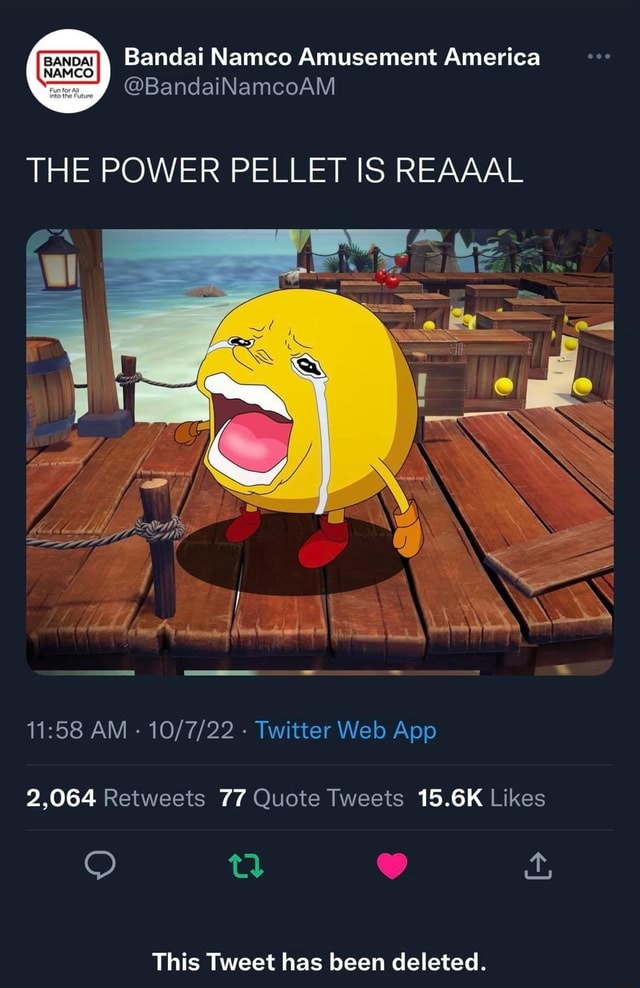 Bandai Namco Amusement America / @BandaiNamcoAM THE POWER PELLET IS ...