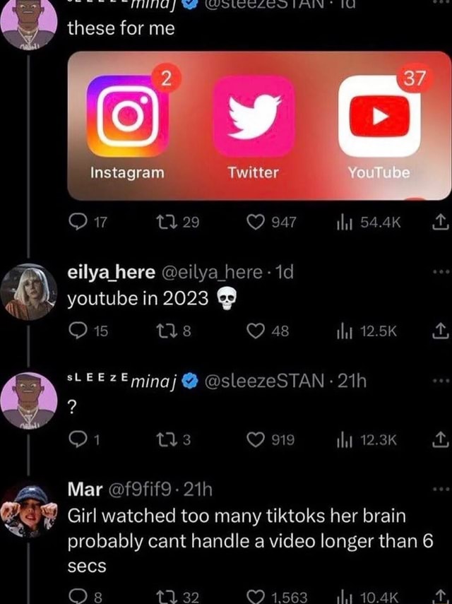 These for me Instagram Twitter Yo 29 947 54.4K eilya here @eilya_here ...